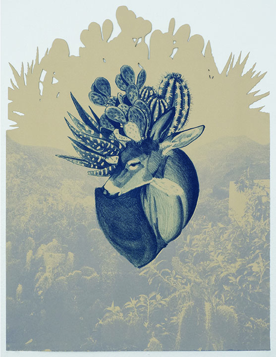 Maria Razo (Denton, TX) El Abuelo del Desierto Screen print and ...